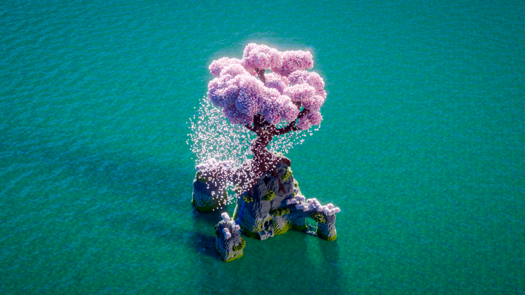 Minecraft Big Cherry Tree Island